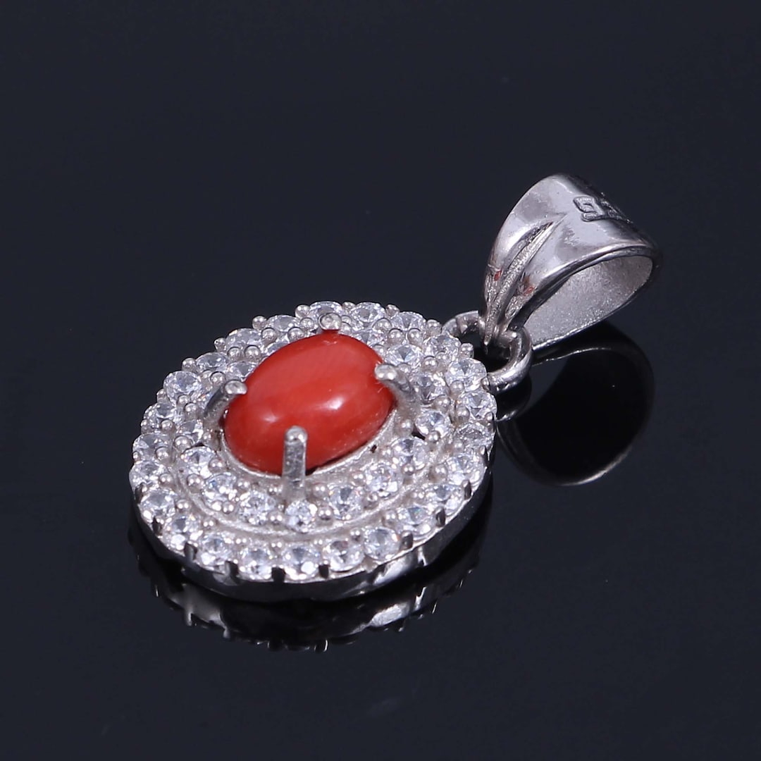 Natural Red Coral Pendant,vintage Cluster Pendant,art Deco Cocktail ...