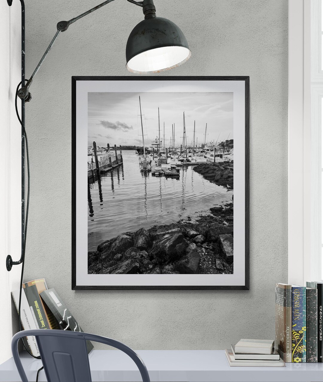 New England Harbor Digital Art Print - Photography Wall Art, Instant ...