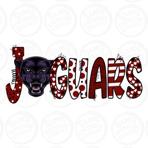 Red and Black Jaguars PNG , Sublimation Designs , Doodle Letters - Etsy