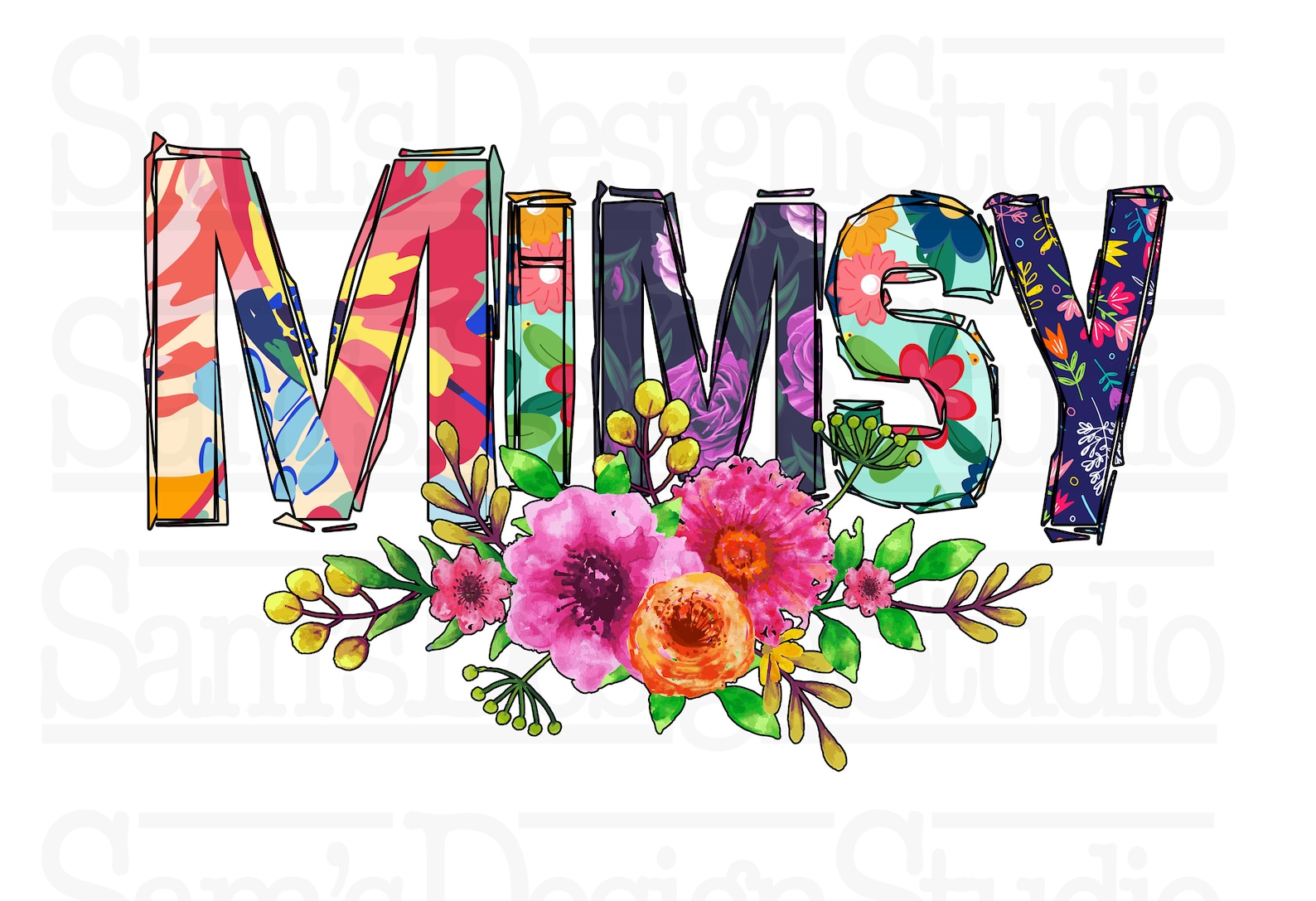 Mimsy With Flowers PNG Mimsy Sublimation Designs Downloads | Etsy