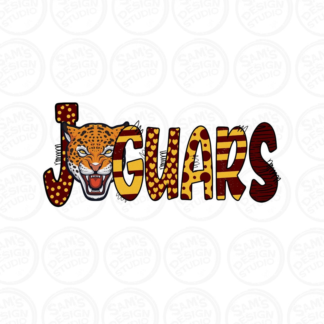 Jaguars Png , Maroon and Gold ,sublimation Designs , Doodle Letters - Etsy