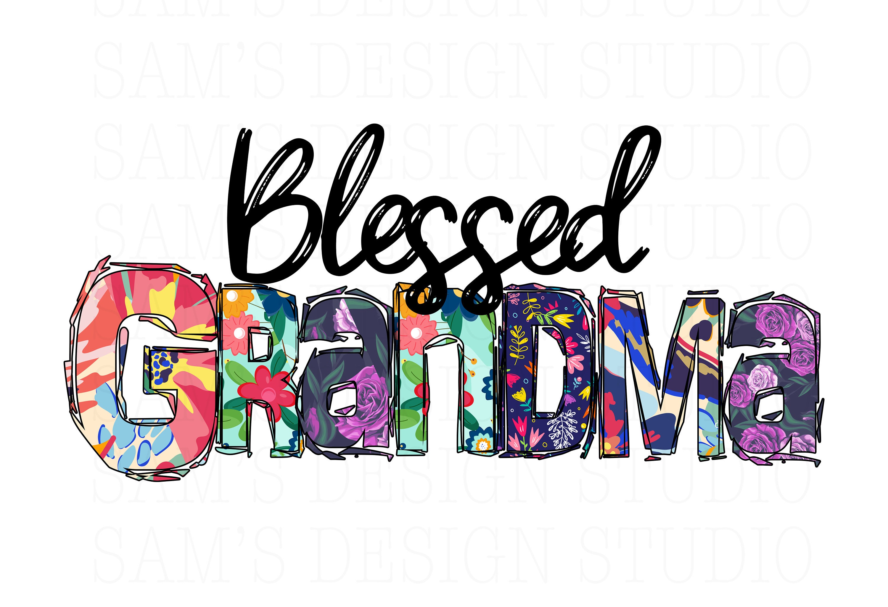 Blessed Grandma PNG Grandma Sublimation Designs Downloads | Etsy
