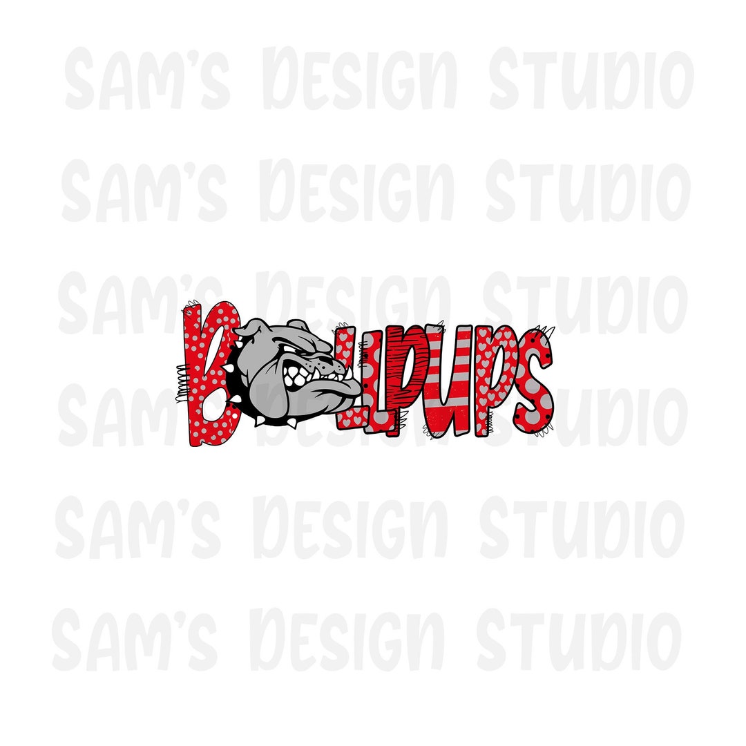 Red and Gray Bullpups Png , Bulldogs Sublimation Designs - Etsy