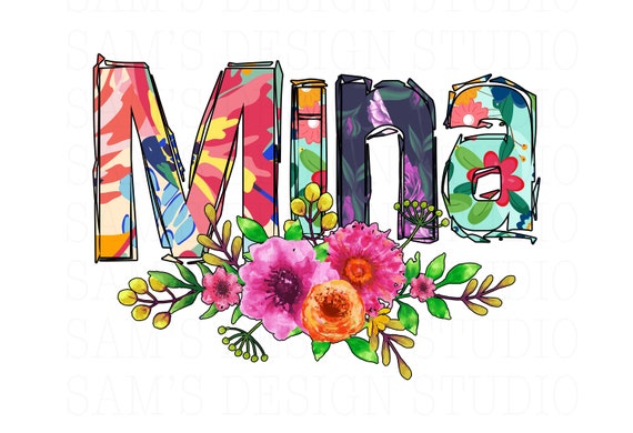 Mina PNG Mina with Flowers Sublimation Designs Downloads | Etsy