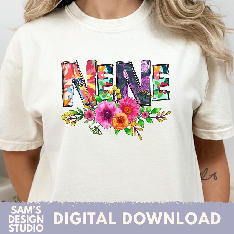 Nene Png With Colorful Flowers - Etsy