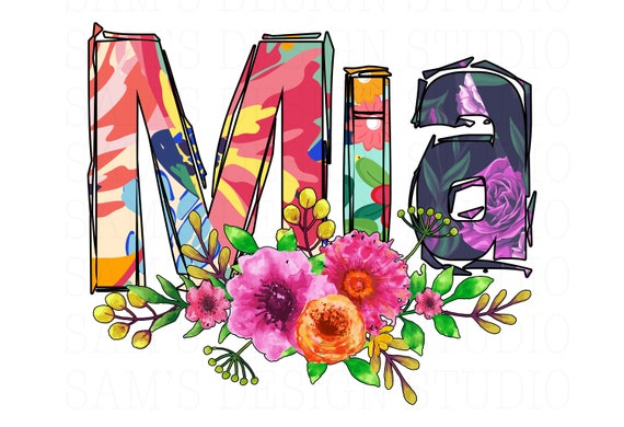 Mia con Flores PNG Mia Sublimation Designs Descargas Mia - Etsy España