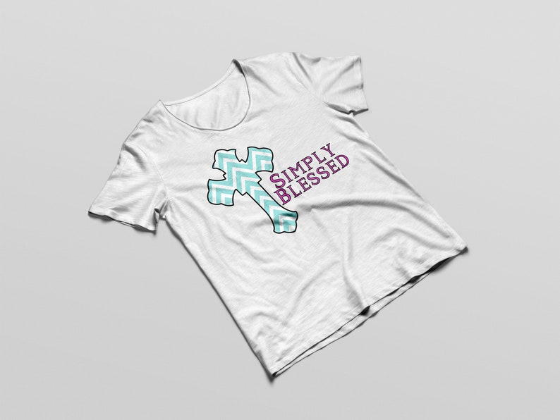 Simply Blessed PNG Cross PNG Christian Designs PNG Downloads T | Etsy