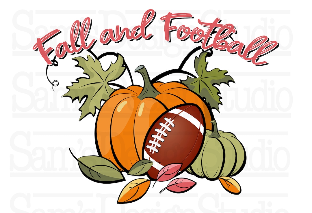 Fall and Football PNG , Football and Pumpkins Sublimation Designs ...
