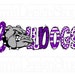 Purple Bulldogs Doodle Letters PNG: Sublimation Designs (digital ...