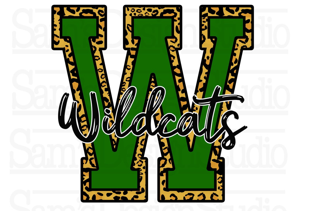 Dark Green Wildcats With Leopard Print PNG , Wildcats Sublimation ...