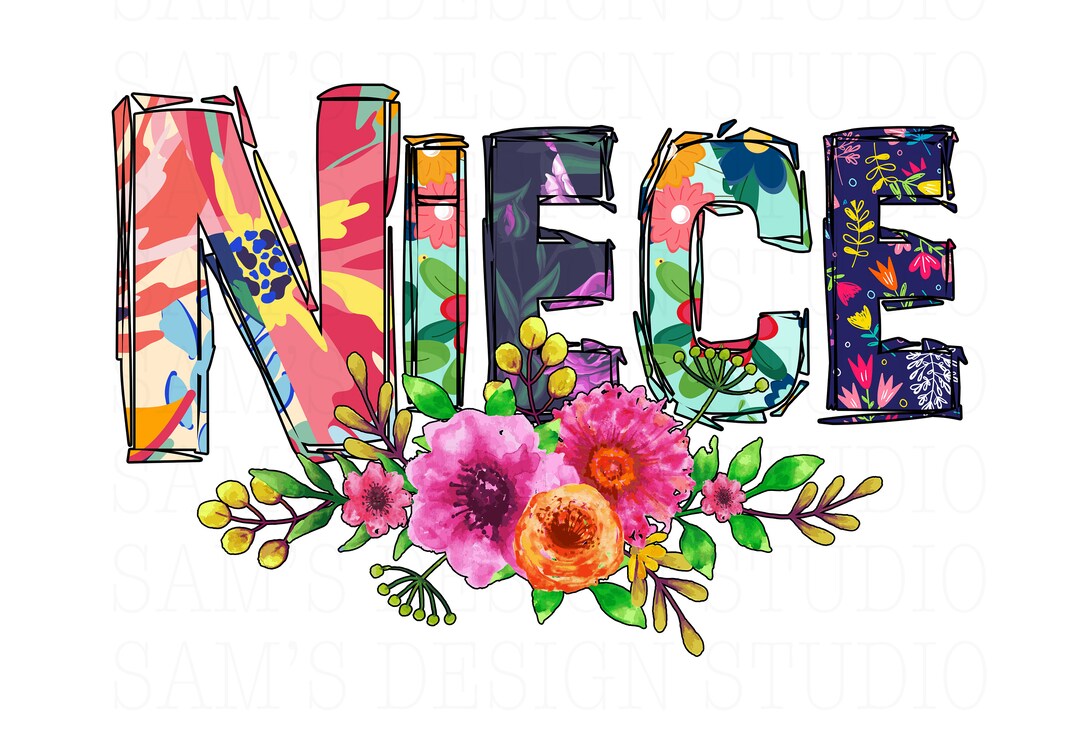 Niece PNG , PNG Niece , Niece With Flowers PNG , Niece Sublimation ...