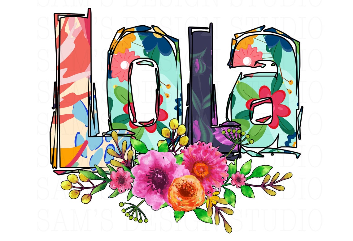 Lola PNG Lola With Flowers Sublimation Designs Downloads - Etsy