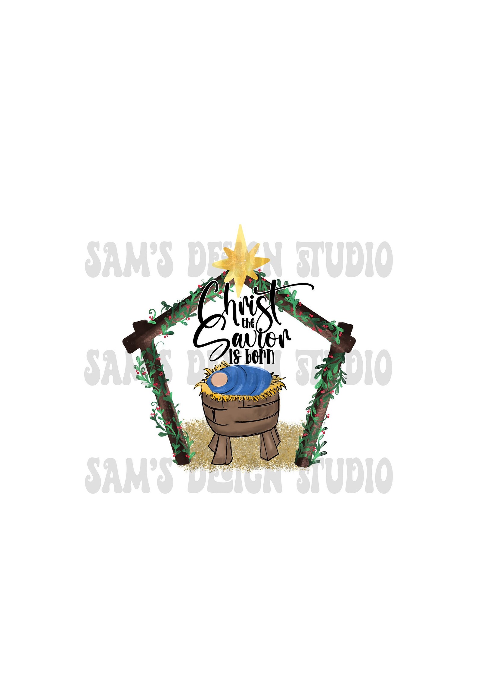Christ the Savior is Born PNG Christmas Sublimation Designs - Etsy
