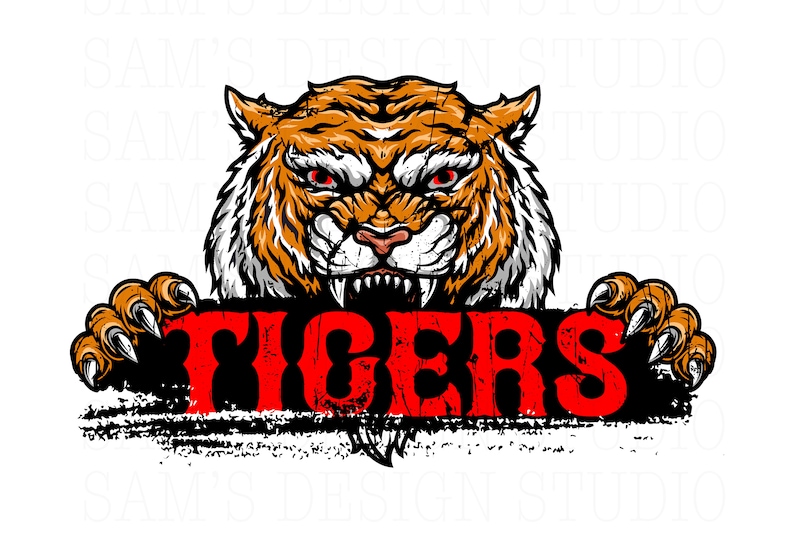 Red Tigers PNG Tigers Logo Sublimation Designs Downloads - Etsy