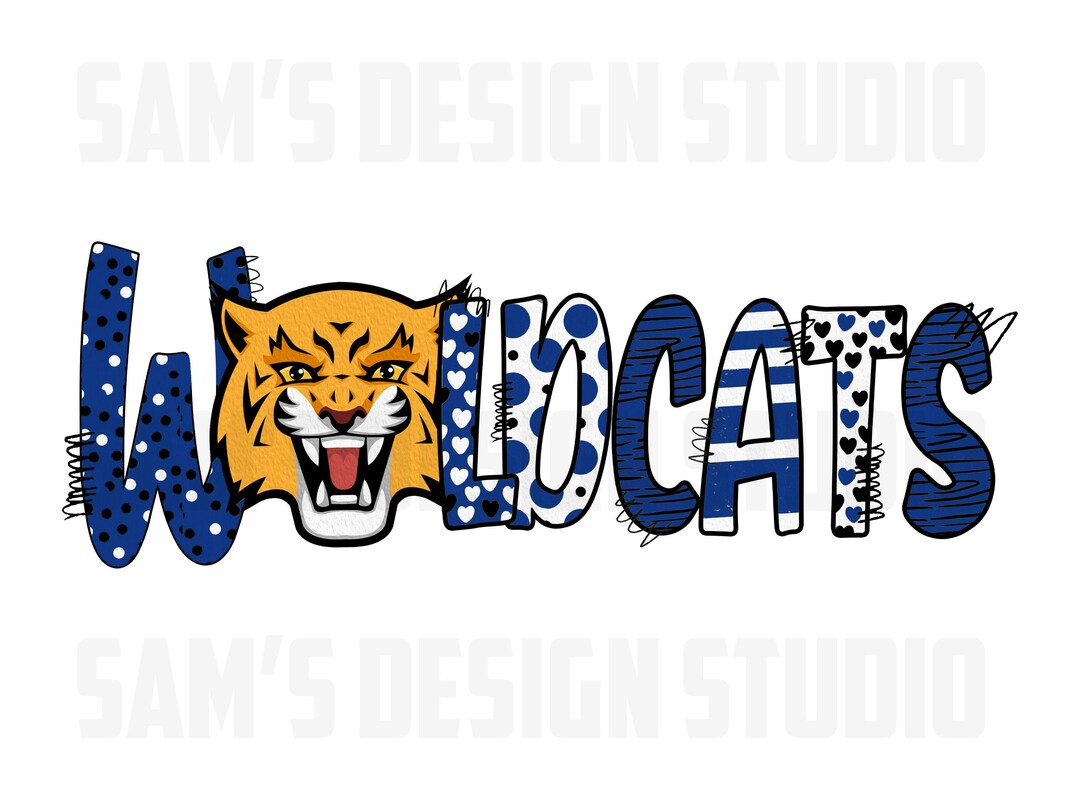 Blue and White Wildcats PNG , Blue Wildcats Sublimation Designs ...