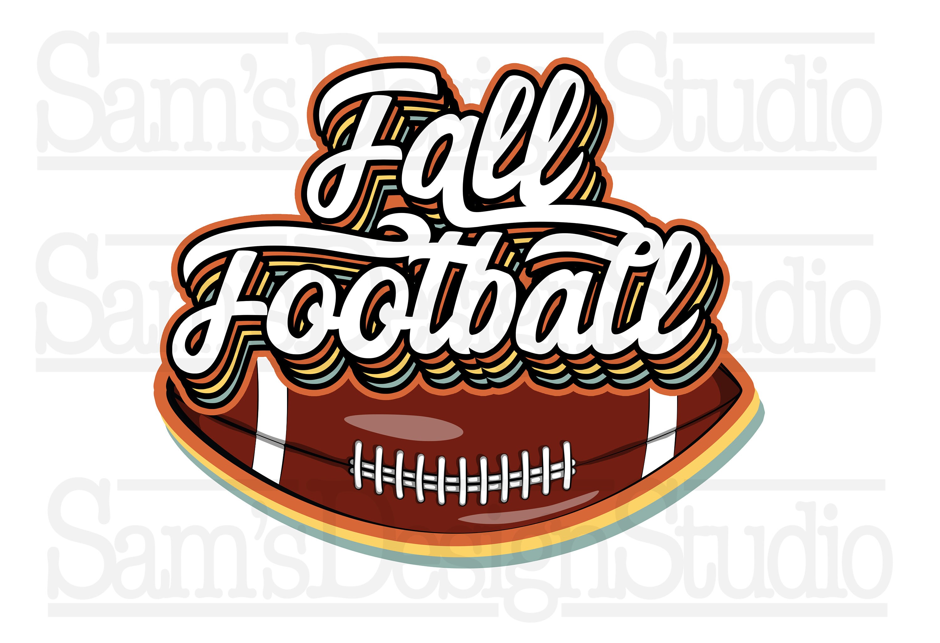Retro Fall Football PNG Fall Football Sublimation Designs | Etsy