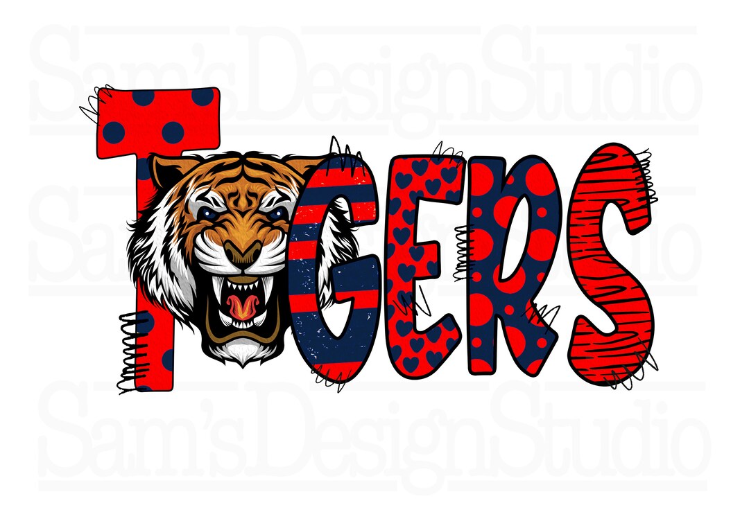 Red and Blue Tigers Png / Tigers Sublimation Designs Downloads / Tigers ...
