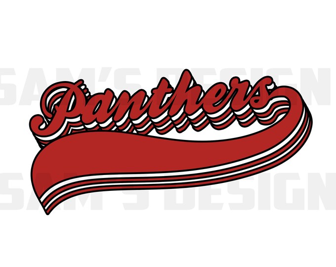 Retro Panthers Logo PNG Sublimation Designs Downloads - Etsy