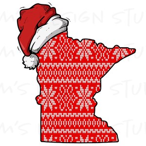 Minnesota Christmas PNG , Minnesota State Outline Sublimation PNG , MN ...