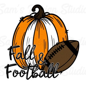 Fall and Football PNG, Orange Fall and Football Pumpkin Sublimation ...