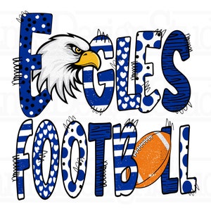 Blue and White Eagles Football PNG , Eagles Sublimation Designs ...