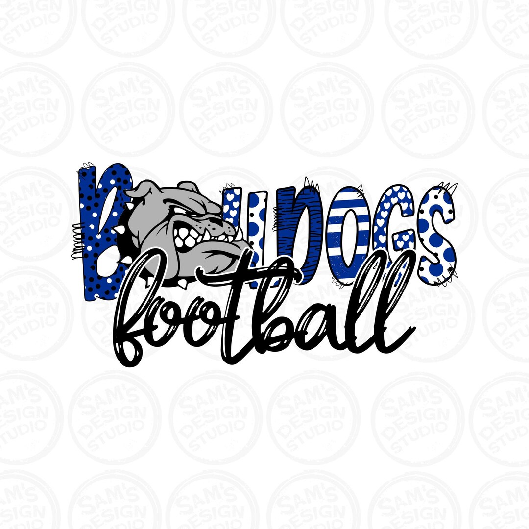 Bulldogs Football Png , Blue and White , Sublimation Designs ...