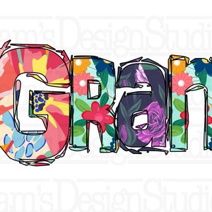 Gran PNG , Gran Sublimation Designs Downloads , Gran Flower Pattern ...
