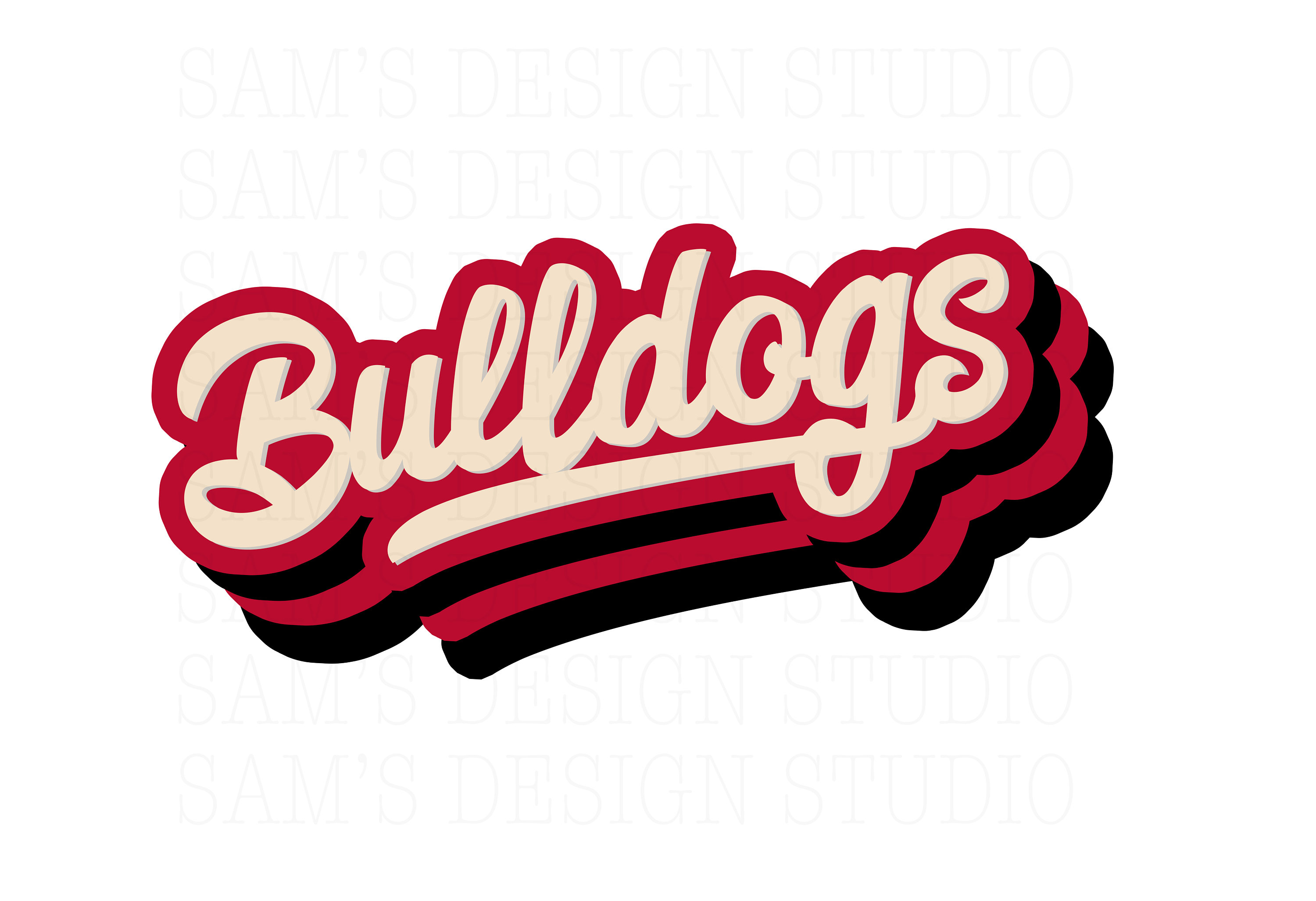 Red and Black Retro Bulldogs PNG Bulldogs Sublimation | Etsy