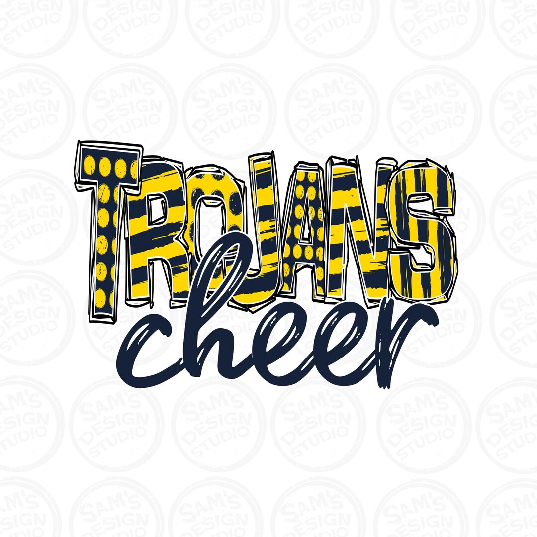 Trojans Cheer Png , Navy and Gold , Sublimation Designs , Back to ...