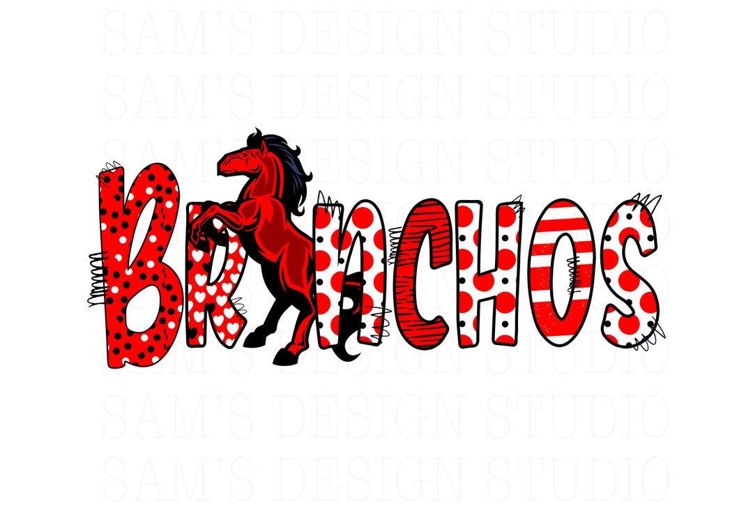 Red and Black Bronchos PNG Doodle Bronchos Sublimation - Etsy