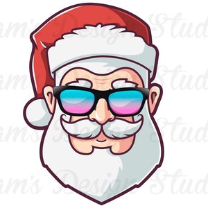 Santa Claus PNG Sublimation Designs Downloads , Santa With Glasses PNG ...