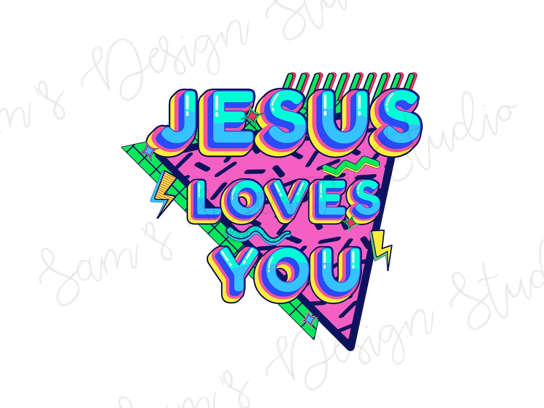 Retro Christian Png , Christian Png Designs , Jesus Loves You Png ...