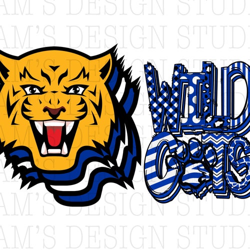 Blue and White Wildcats PNG Blue Wildcats Sublimation - Etsy