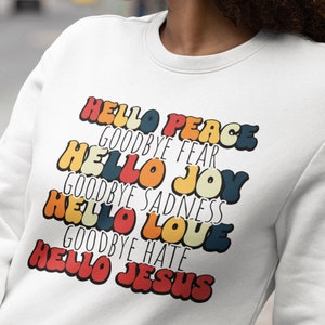 Retro Christian Png , Jesus Png , Hello Peace Hello Joy Hello Love ...