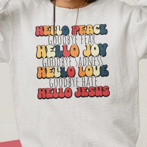 Retro Christian Png , Jesus Png , Hello Peace Hello Joy Hello Love ...