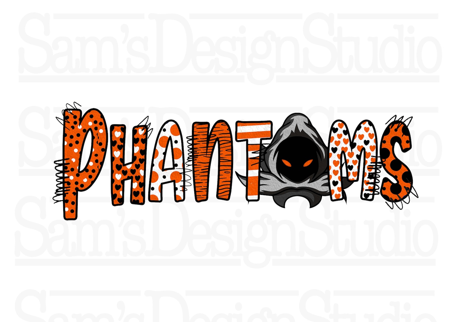 Orange and Black Phantoms PNG Phantoms Sublimation Designs - Etsy