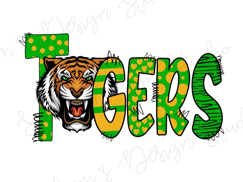 Green and Gold Tigers Png Gold and Green Tigers Png Tigers - Etsy