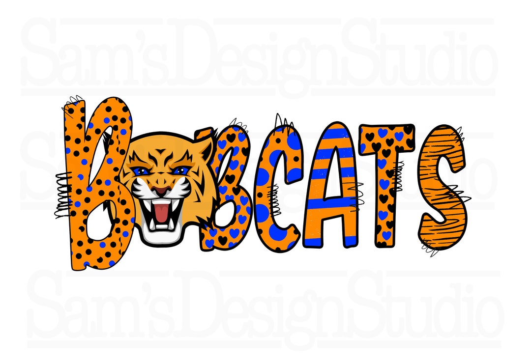 Orange and Blue Bobcats PNG , Blue Bobcats Sublimation Designs ...