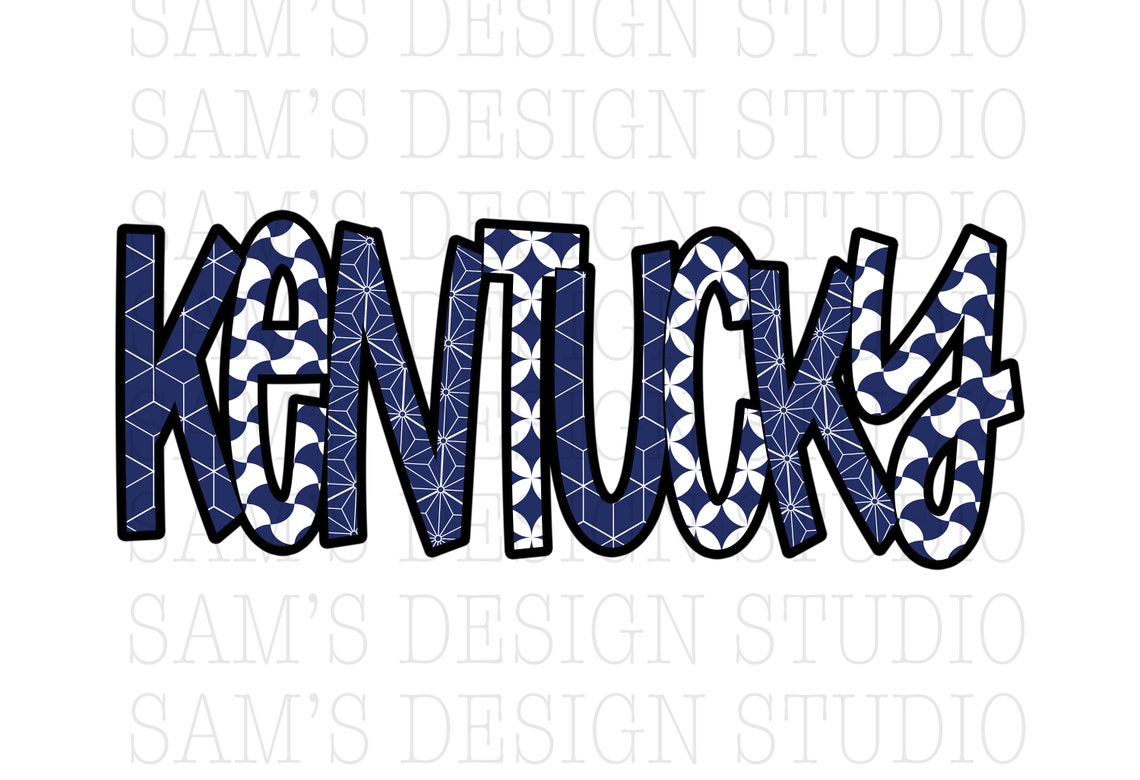 Kentucky Blue and White PNG KY Sublimation Designs Downloads - Etsy