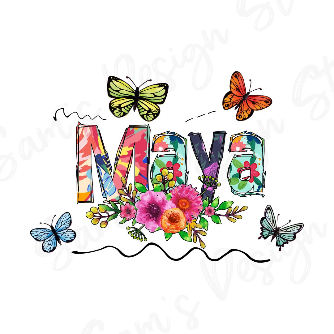 Maya PNG Maya With Butterflies Sublimation Designs - Etsy