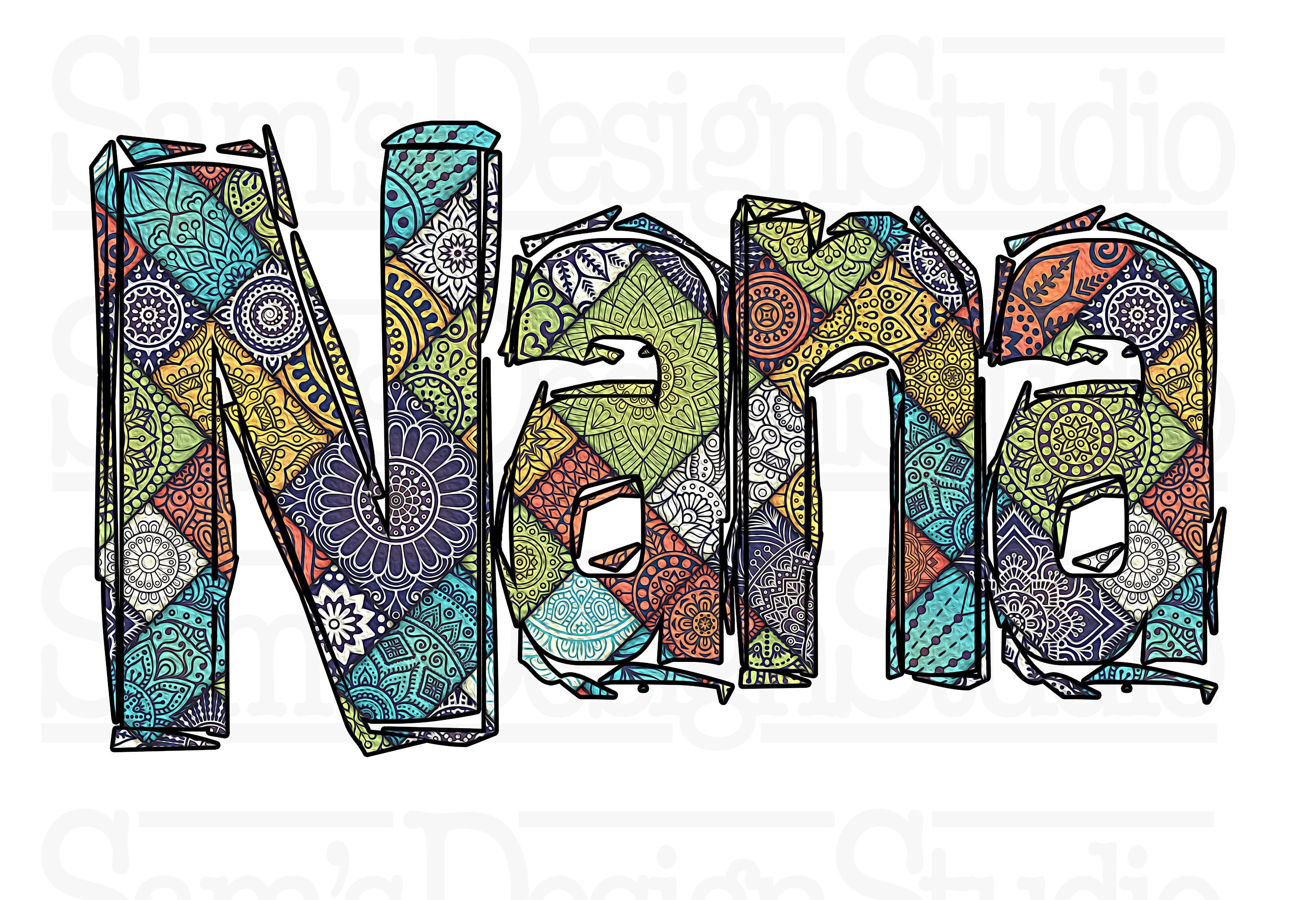 Nana Flower Pattern PNG Nana Sublimation Designs Downloads | Etsy