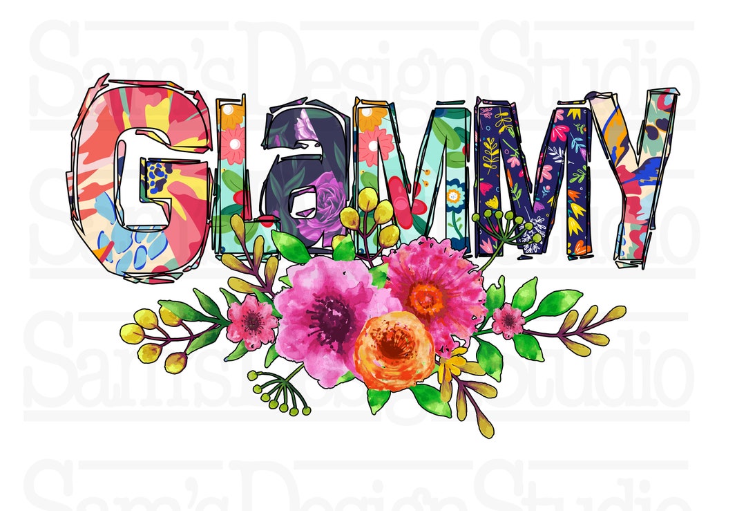 Glammy PNG, Glammy With Flowers Sublimation Designs Downloads ...