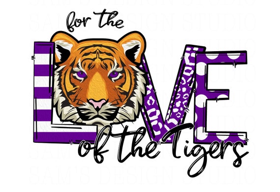 Tigers Purple and White PNG Love of the Tigers PNG - Etsy