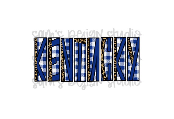 Kentucky PNG Kentucky Block Letters With Leopard Print KY - Etsy