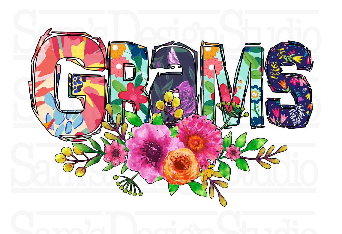 Grams With Flowers PNG Grams Sublimation Designs Downloads - Etsy