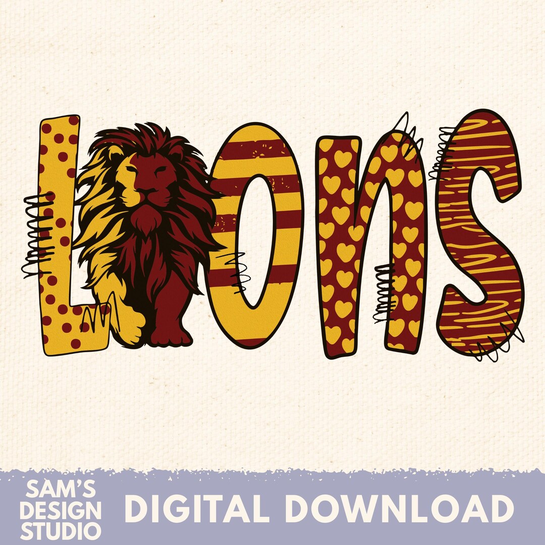 Maroon and Gold Lions Png / Back to School Sublimation Designs ...