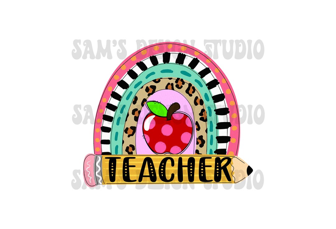 Teacher PNG , Sublimation Designs Downloads, Rainbow Printable ...