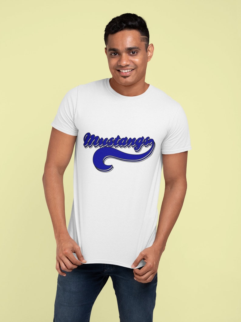 Retro Mustangs Logo Navy Blue PNG Sublimation Designs | Etsy