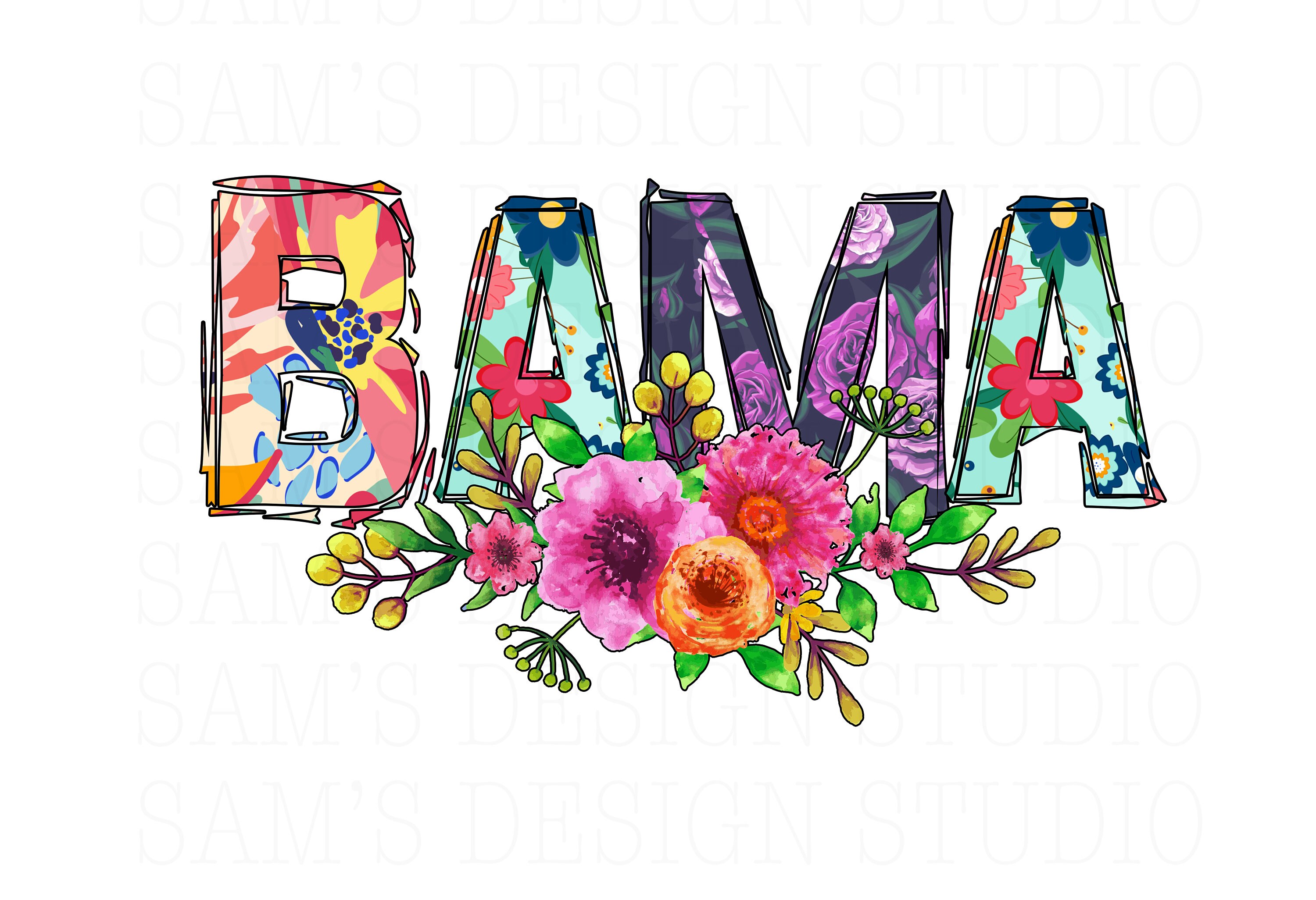 BAMA PNG Bama With Flowers Sublimation Designs Downloads - Etsy