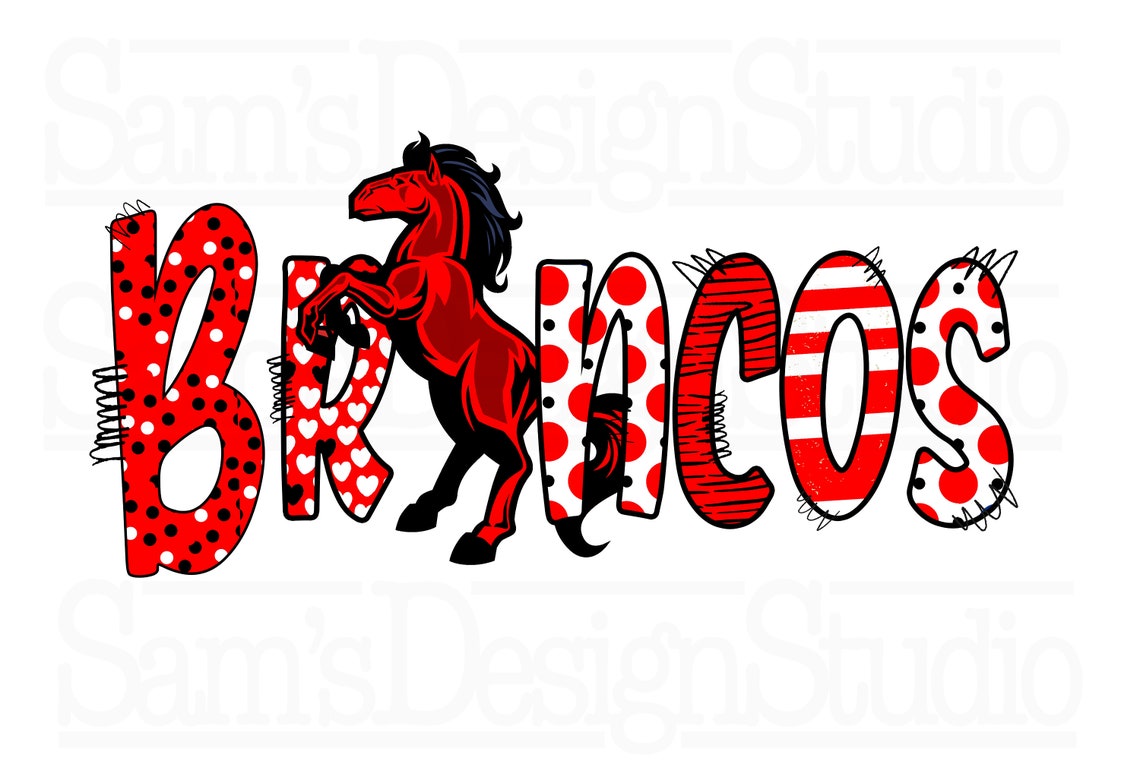Red Broncos PNG Doodle Broncos Sublimation Designs Downloads - Etsy